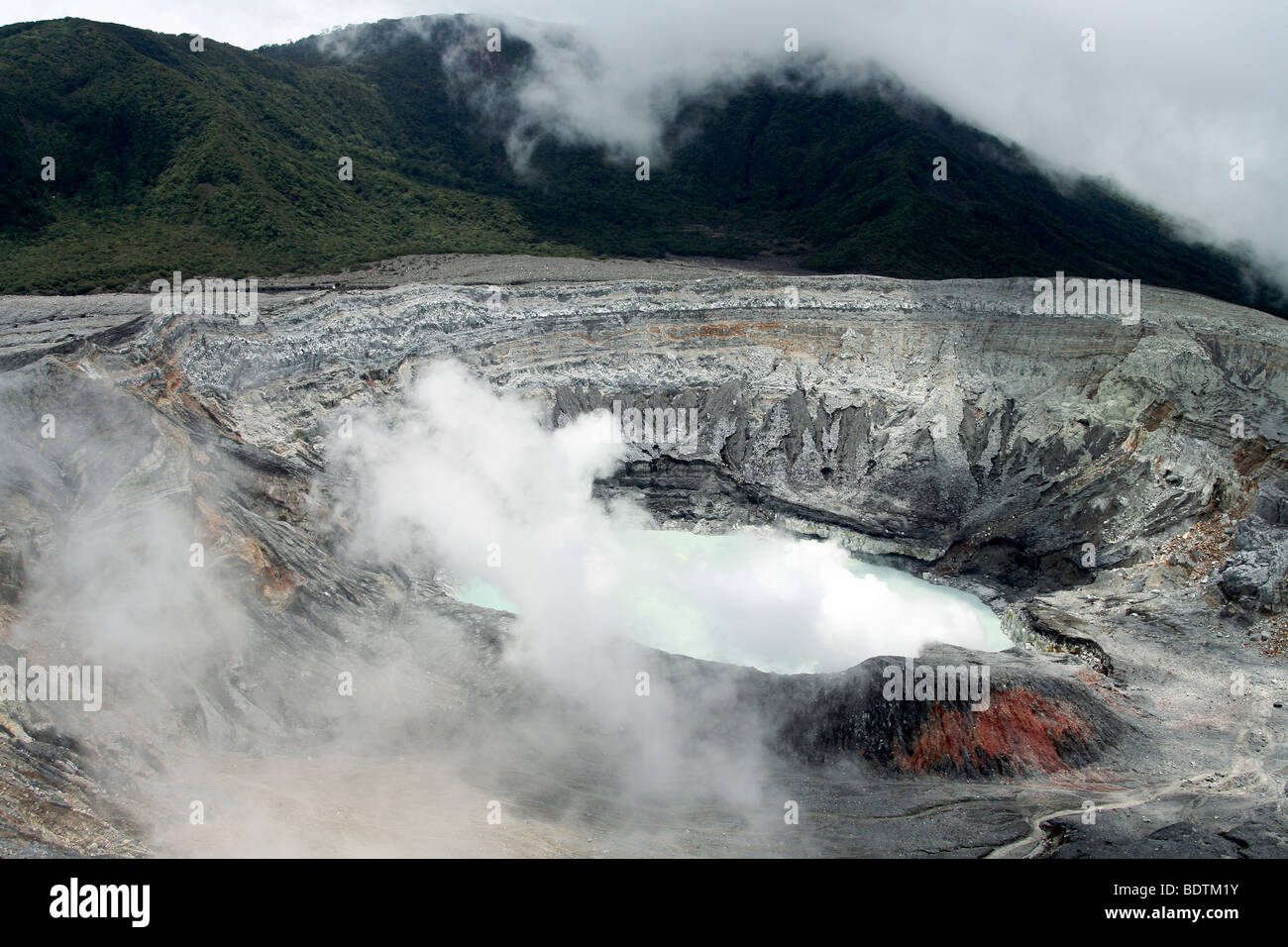 Poás Volcano crater Stock Photo - Alamy
