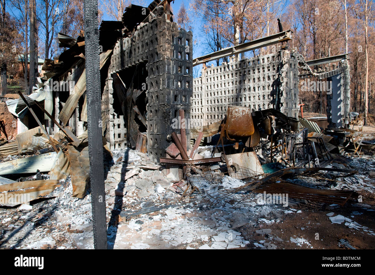 Burnt out house after a bushfire, Marysville Victoria Australia Stock ...