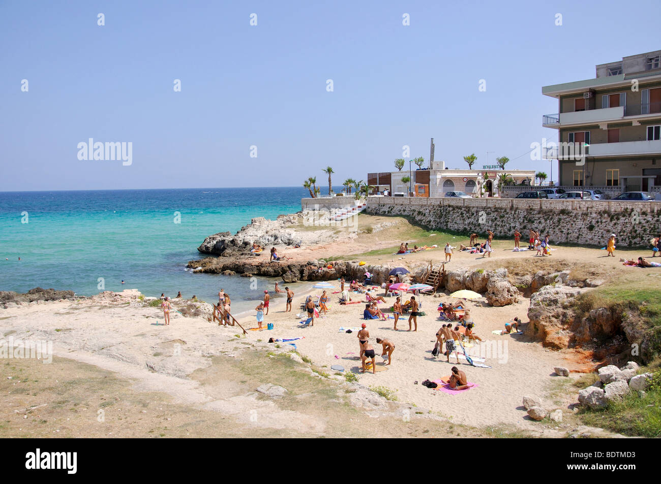 Small harbour and beach, Monopoli, Bari Province, Puglia Region, Italy ...