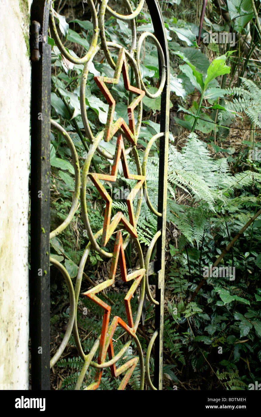 Iron gate at Las Pozas, the surrealistic sculpture garden created by ...