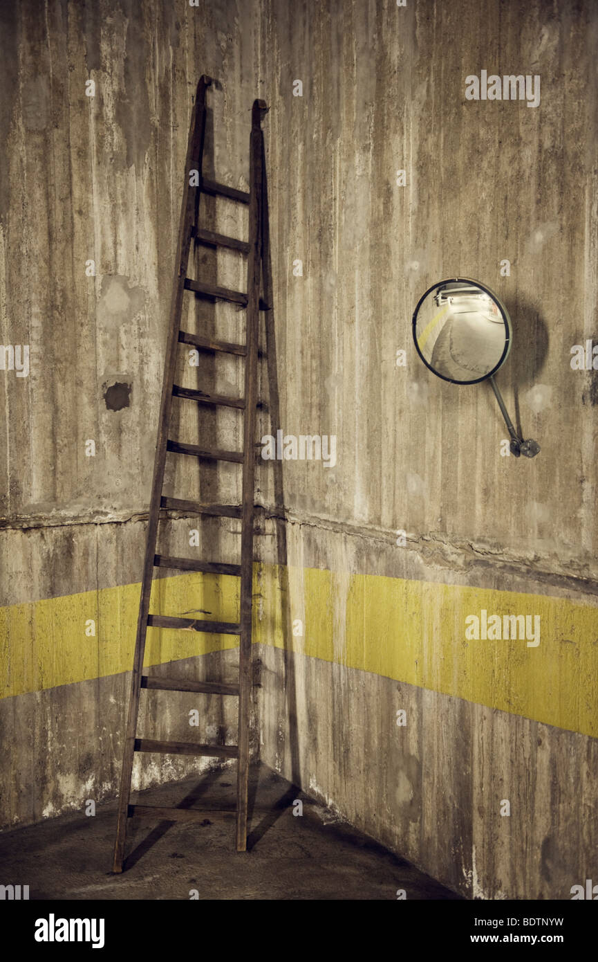 A ladder against a wall Sweden Stock Photo - Alamy