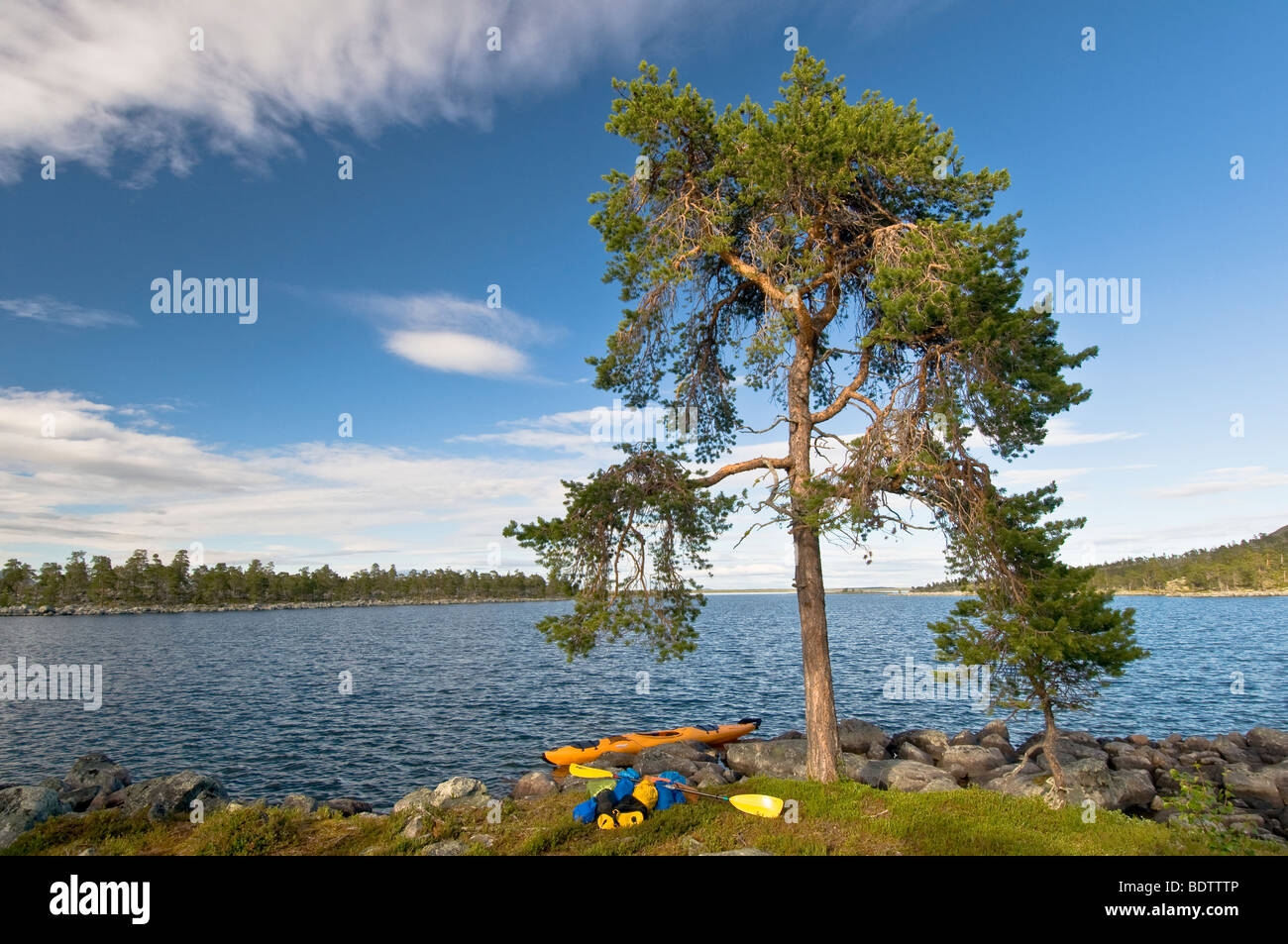 kajak am see rogen, naturreservat rogen, haerjedalen, schweden, kayak ...