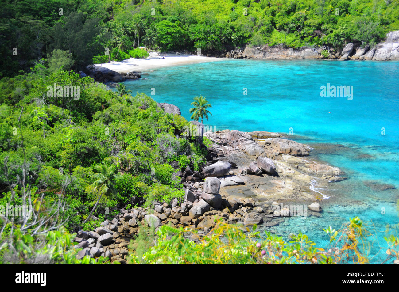 Granite rocks and beach, Anse Major, Anse Jasmin, Northwest coast of ...