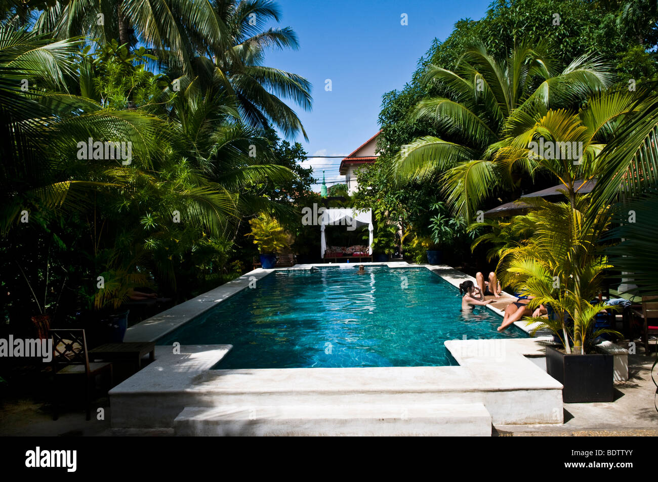 The amazing swimming pool in the beautiful Pavilion hotel in Phnom Penh ...