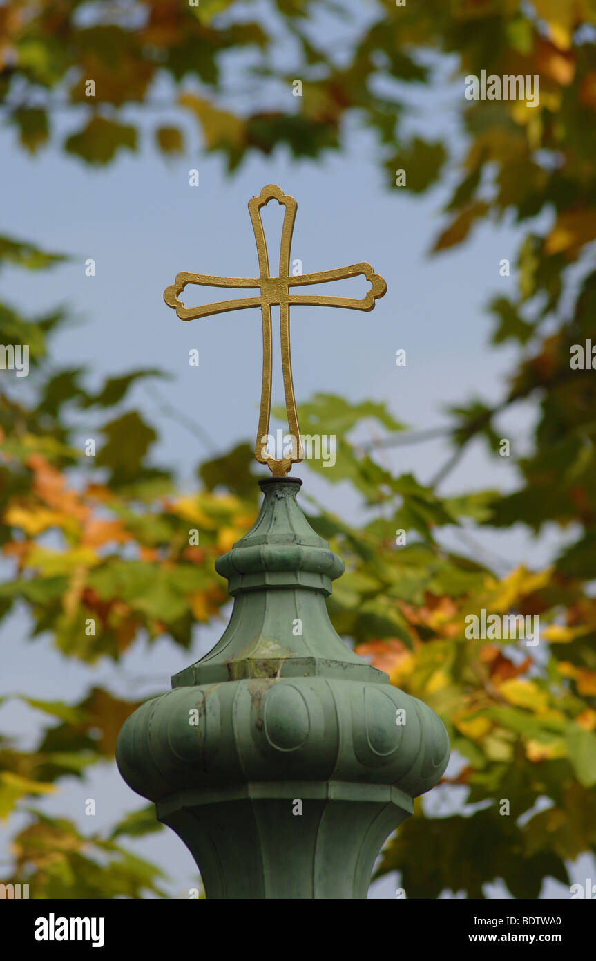 Kirchenkreuz, goldenes, Kirchturm, church spire, cross, church spire ...