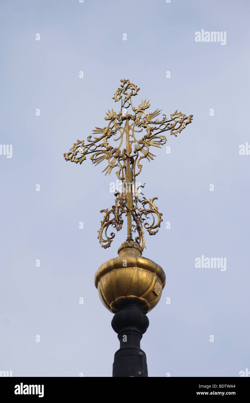 Kirchenkreuz, goldenes, filigran, church spire, cross, golden, filigree ...