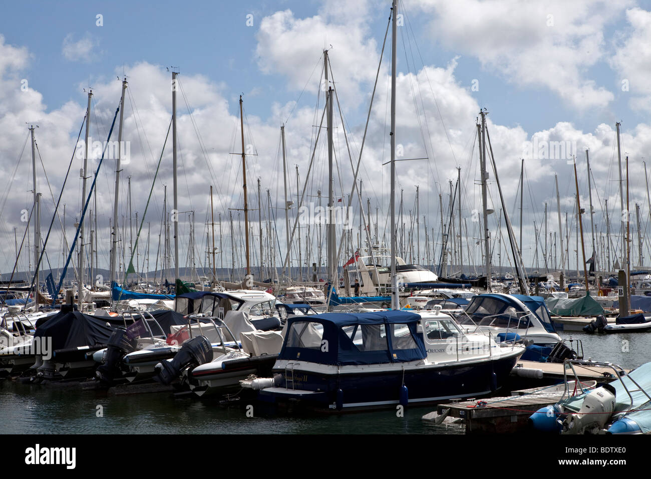 Yachts in Lymington Marina Stock Photo - Alamy