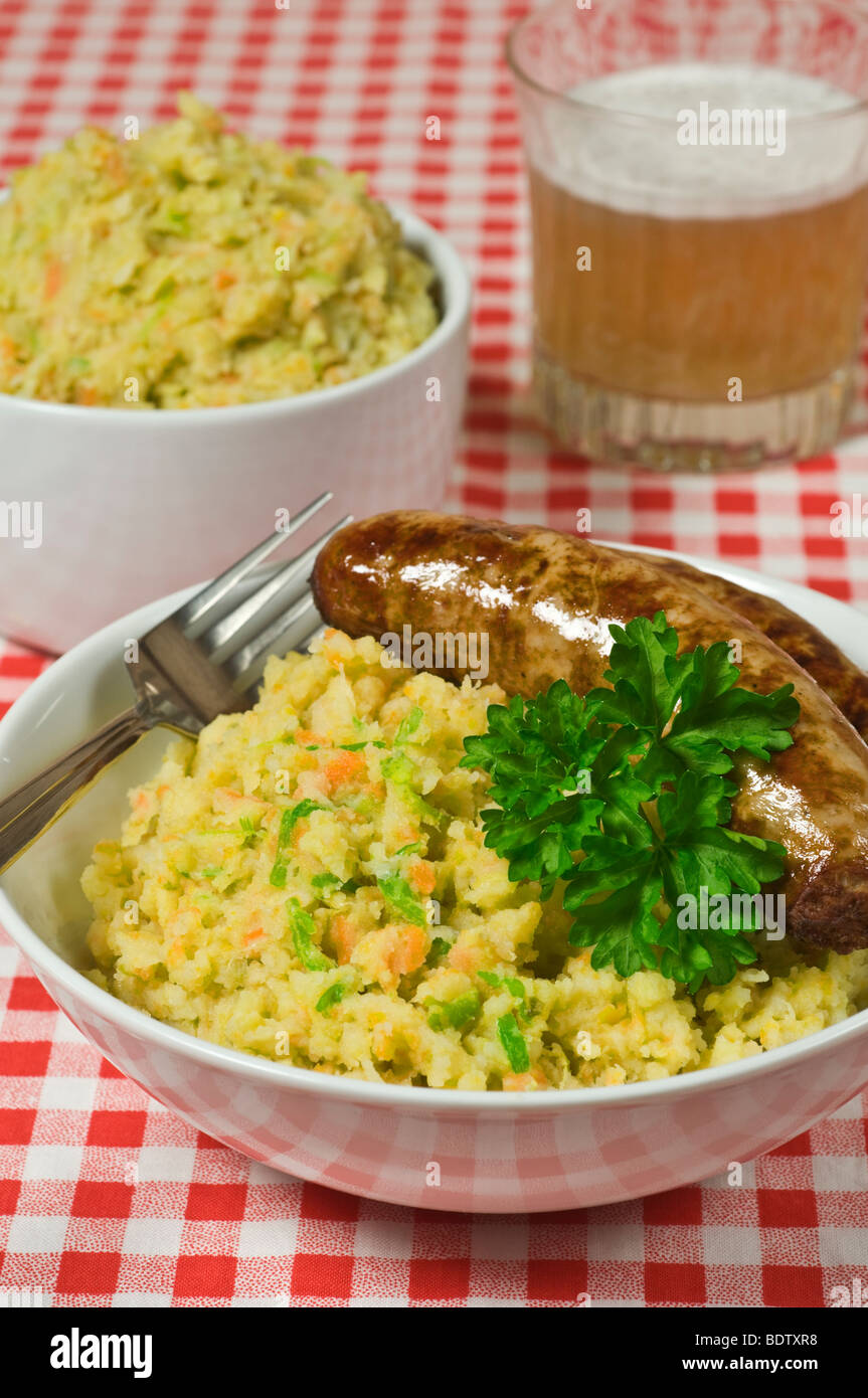 Stoemp potato with sausage Belgium Food Stock Photo - Alamy