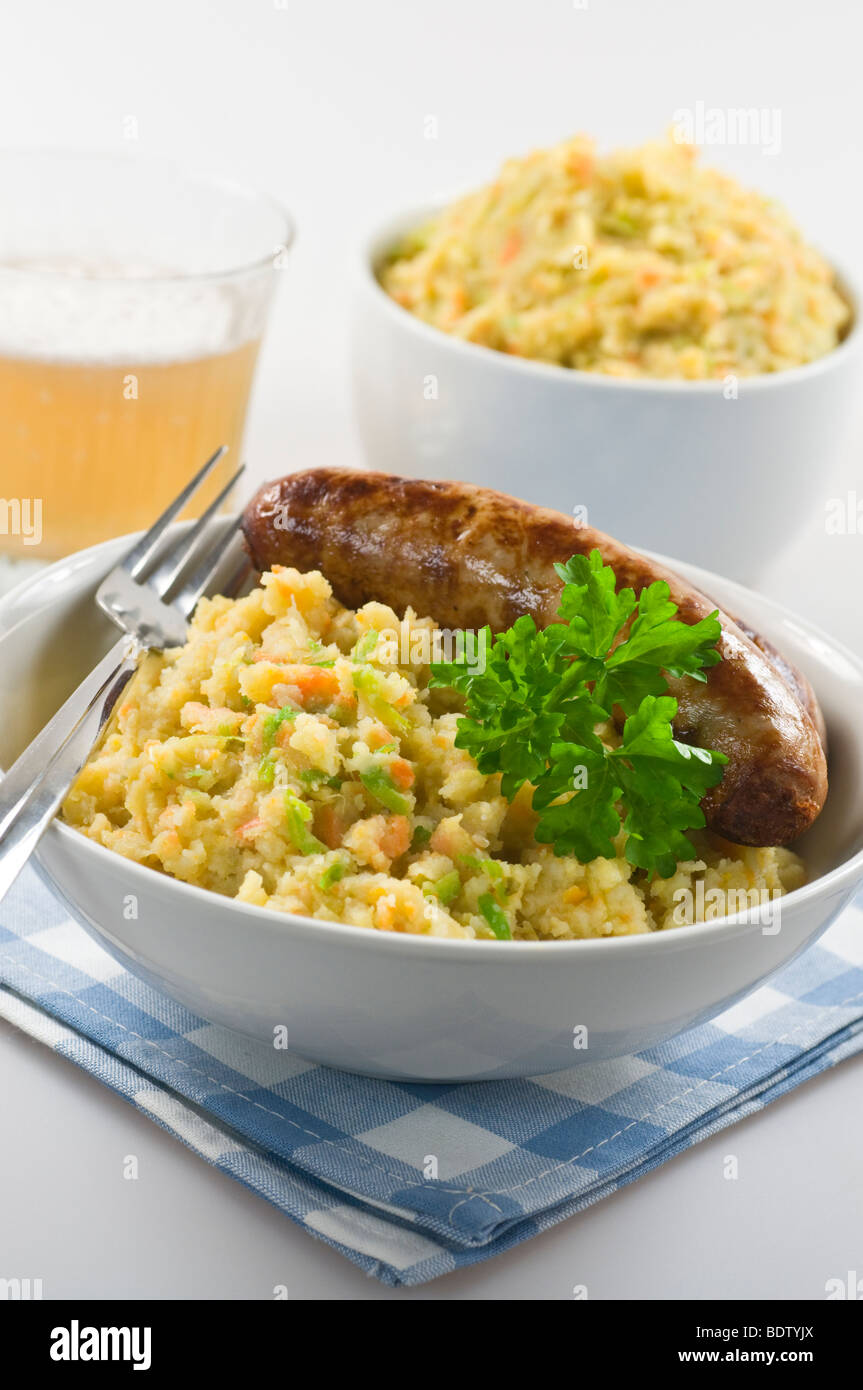 Stoemp potato with sausage Belgium Food Stock Photo - Alamy