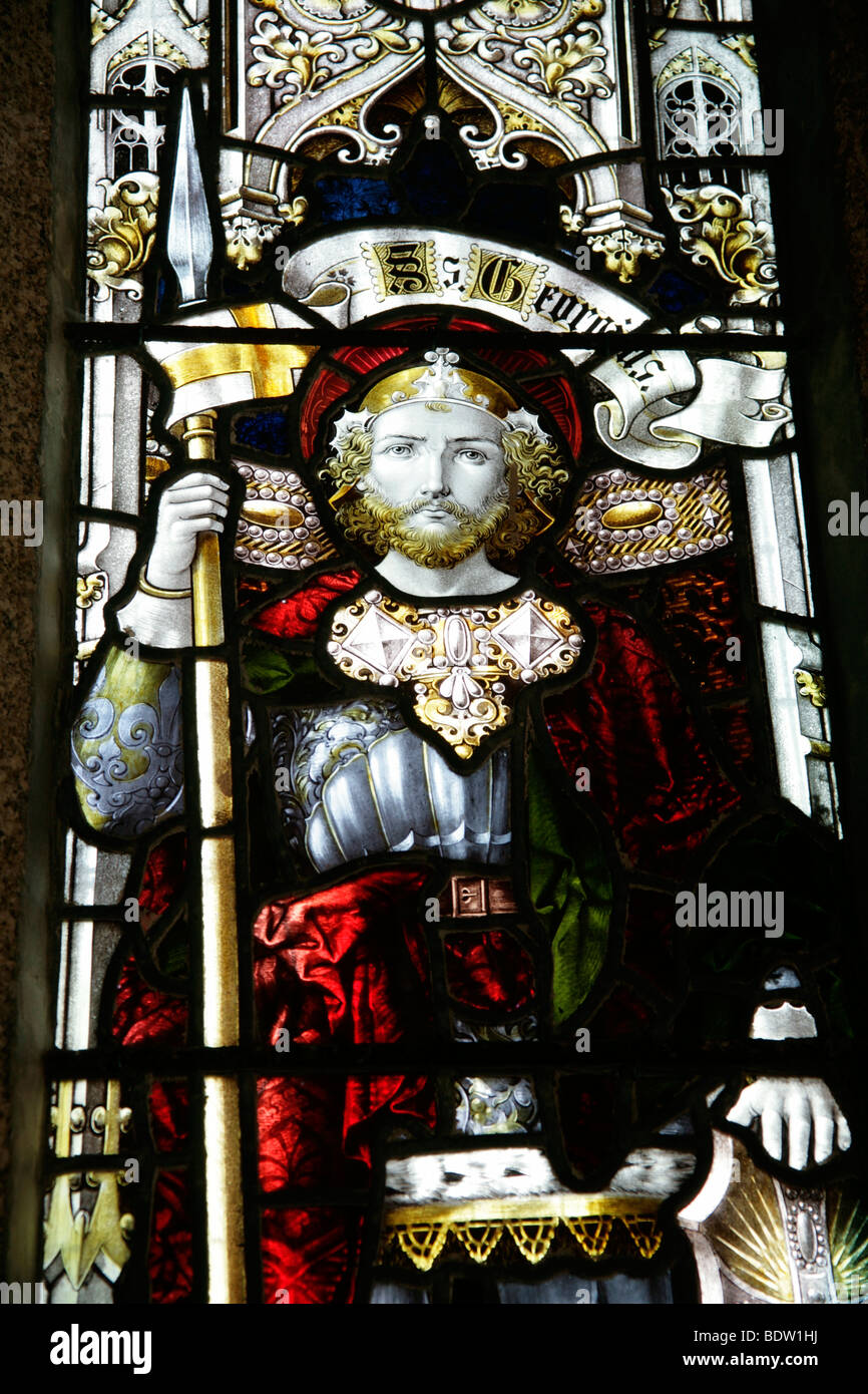 Stained glass window by Percy Bacon & Brothers depicting Saint George ...