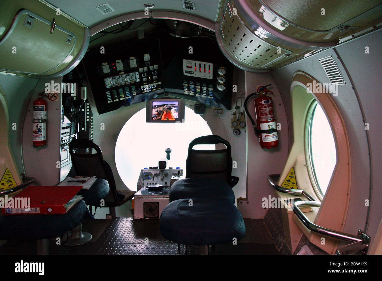 Interior yellow submarine operating out of Puerto del Carmen Stock ...