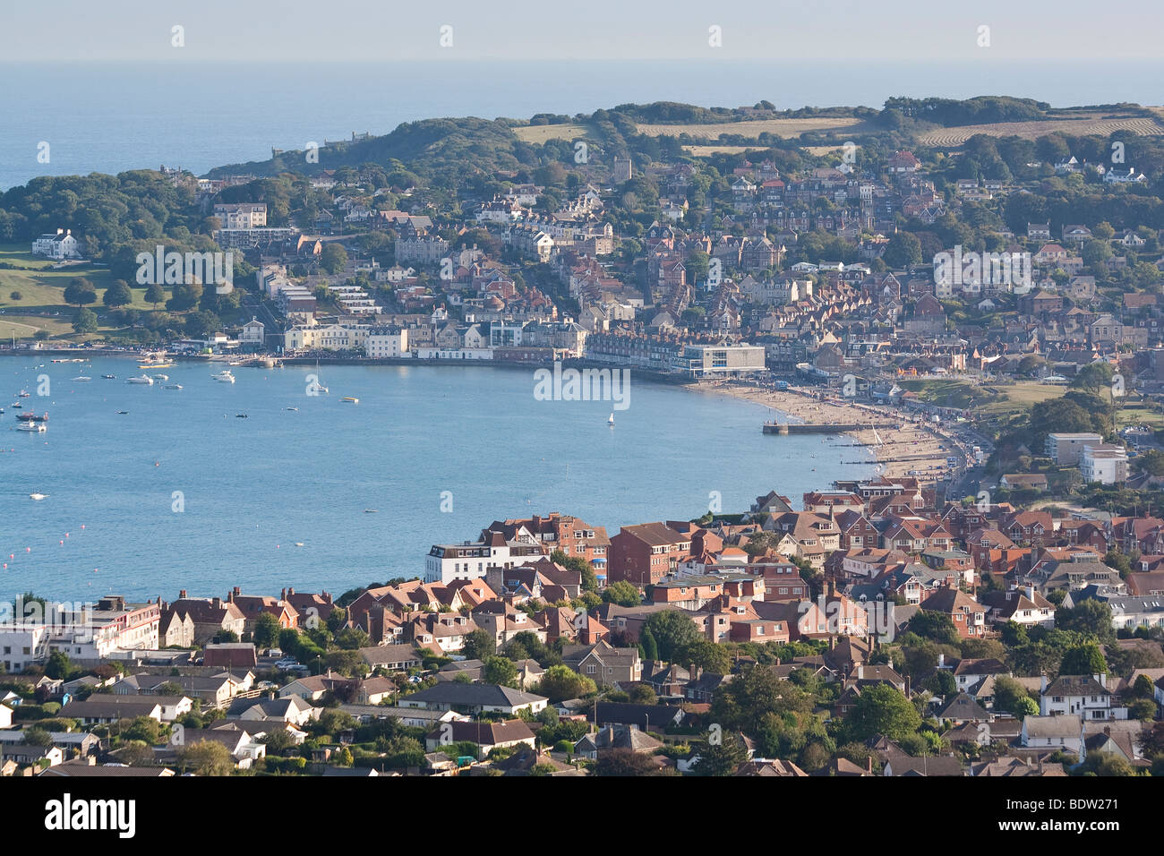 Swanage town, bay and waterfront, Dorset, UK Stock Photo - Alamy