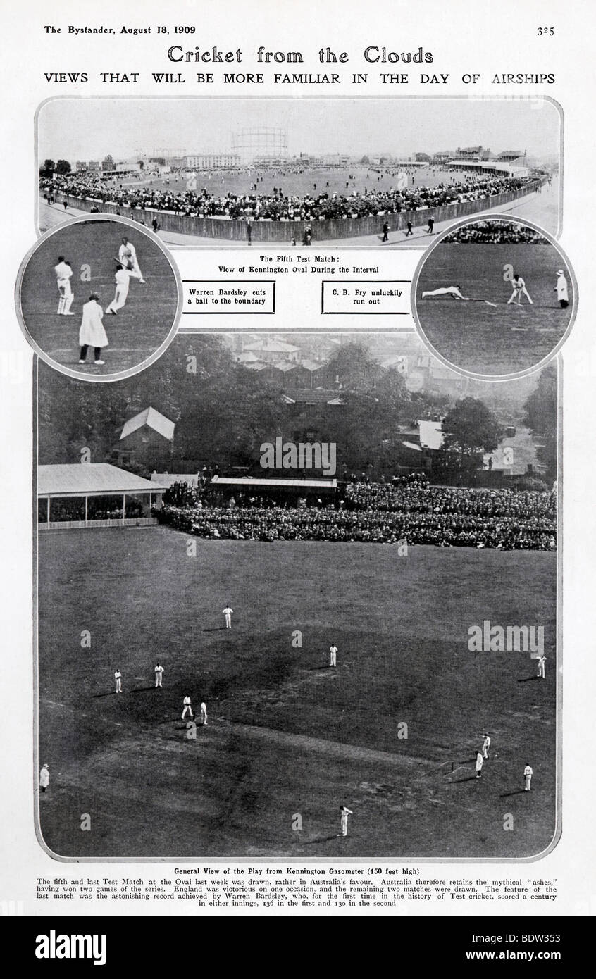 Oval Ashes Test 1909, Warren Bardsley scoring a century in each innings ...