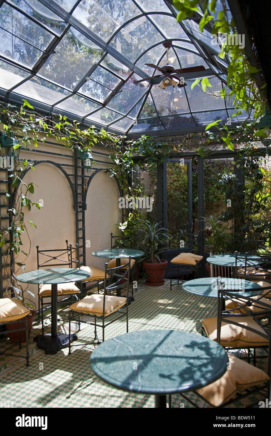 Conservatory at Hotel Orly, Providencia, Santiago, Chile Stock Photo ...