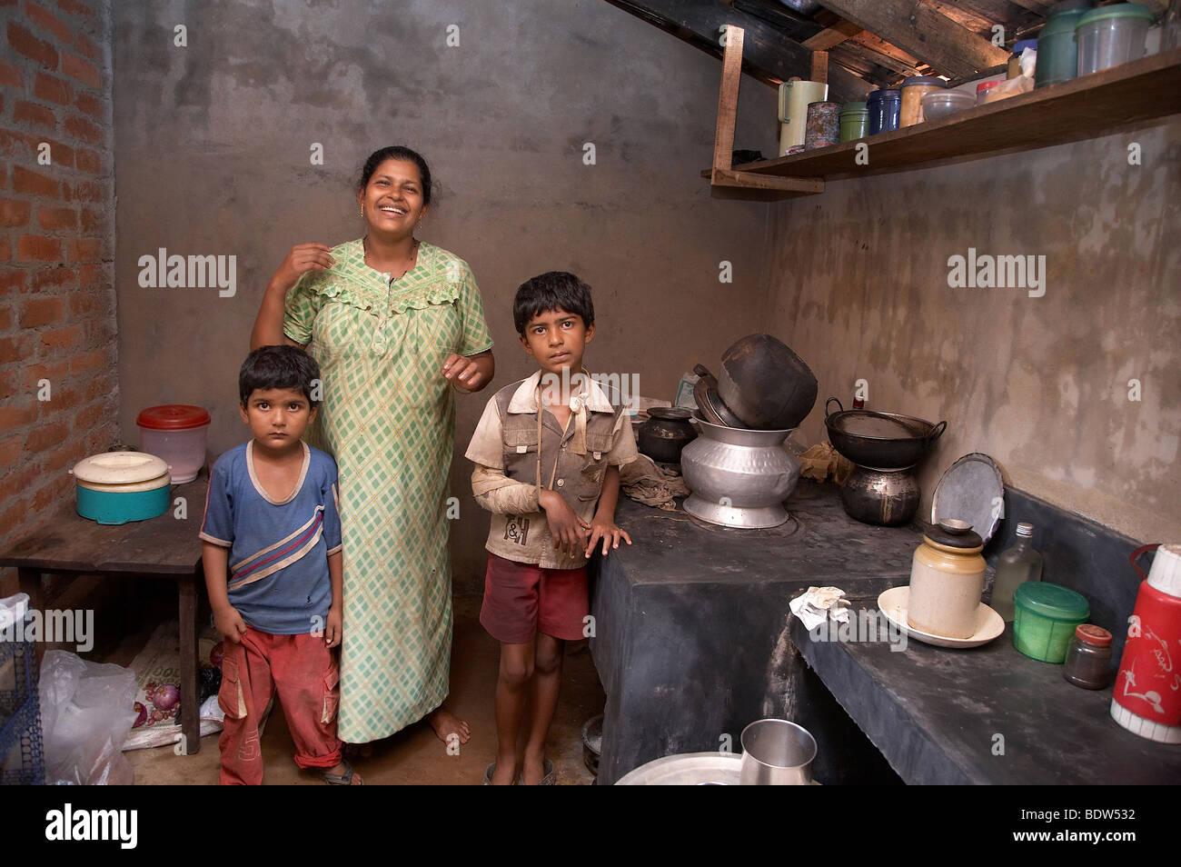 INDIA New and not quite completed house of Jincy Thomas with her two ...