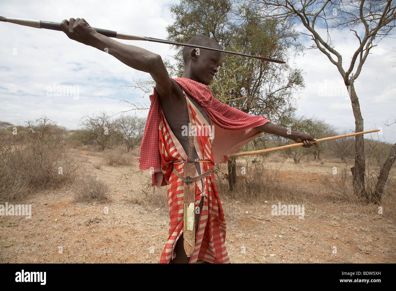 KENYA Young Masai boy armed with spear and sord. Amboseli. Photo by ...