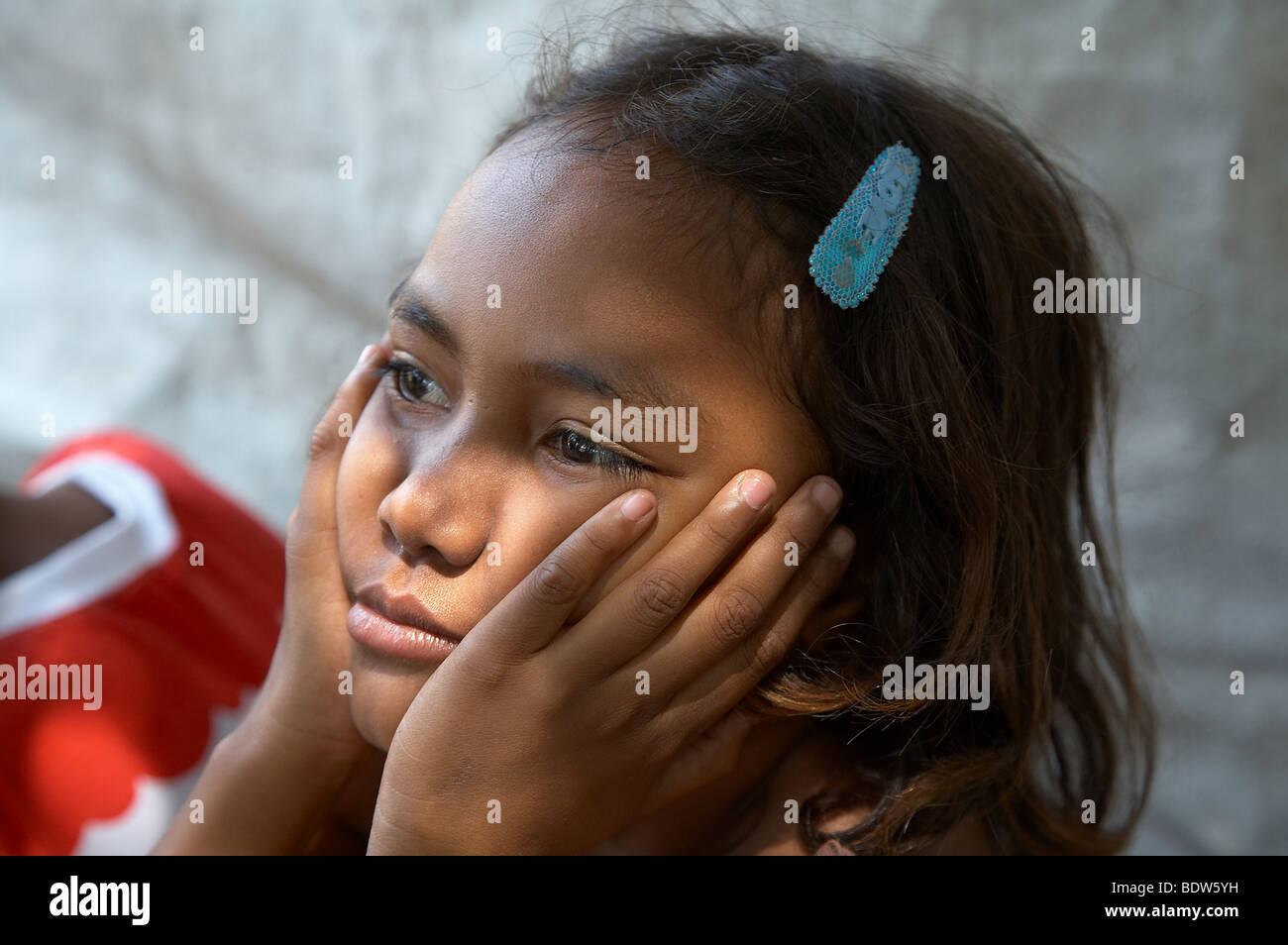 TIMOR LESTE Girl at the camp for internally displaced people (IDPs ...