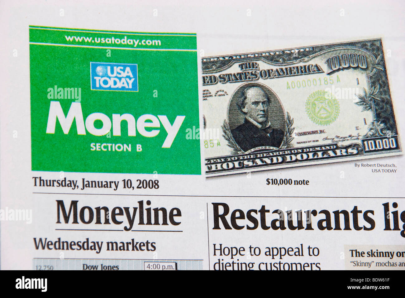 Financial section of USA Today, American newspaper, USA Stock Photo - Alamy