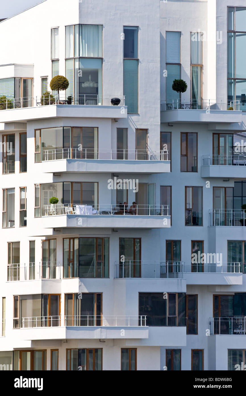 Modern white building in Copenhagen harbour Stock Photo - Alamy