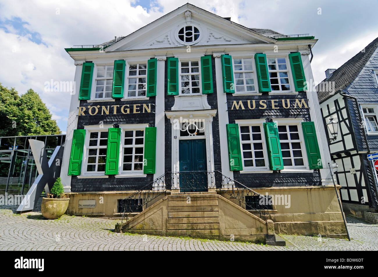 Deutsches Roentgen Museum, half-timbered house, slate, Lennep ...