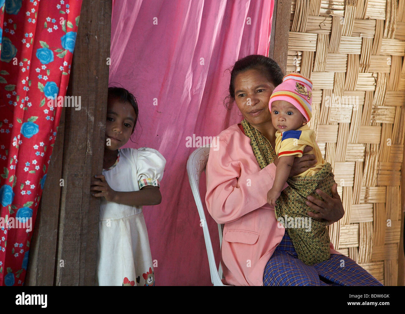 Timor Leste Mother and children, Fatumerita, Aileu District. PHOTOGRAPH ...