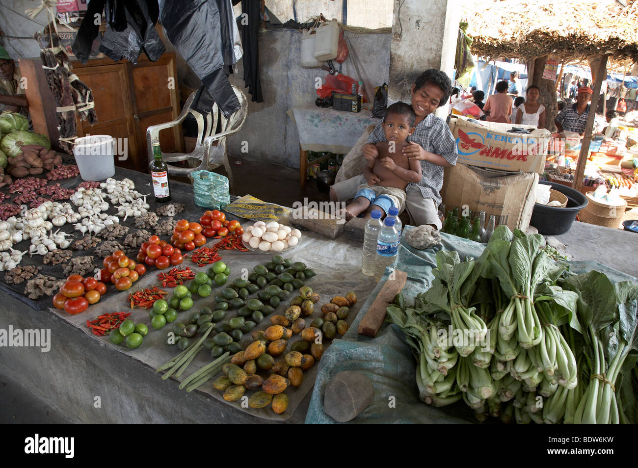 TIMOR LESTE Vegetables on sale at market at Oecussi-Ambeno PHOTOGRAPH ...