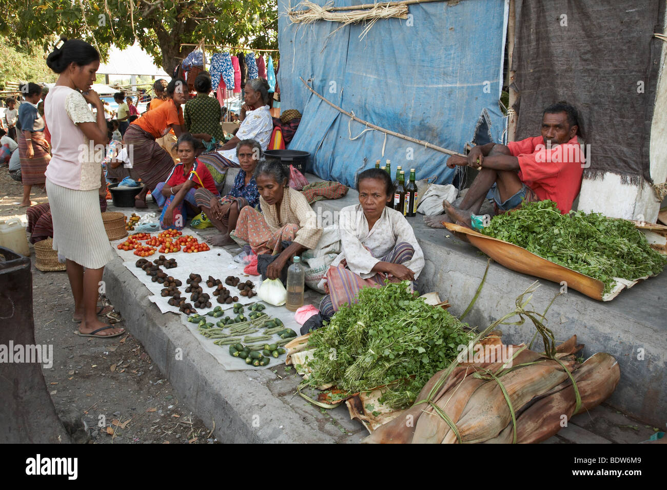 TIMOR LESTE Vegetables on sale at market at Oecussi-Ambeno PHOTOGRAPH ...