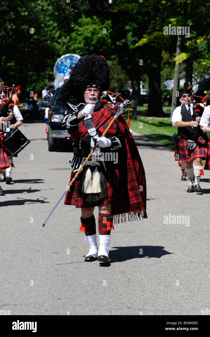 Bagpipers playing in parade Stock Photo - Alamy