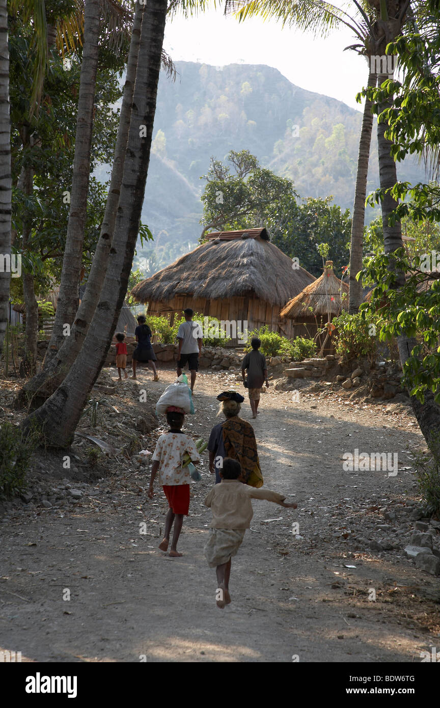 TIMOR LESTE Main road through Kefua village, Oecussi-Ambeno PHOTOGRAPH ...