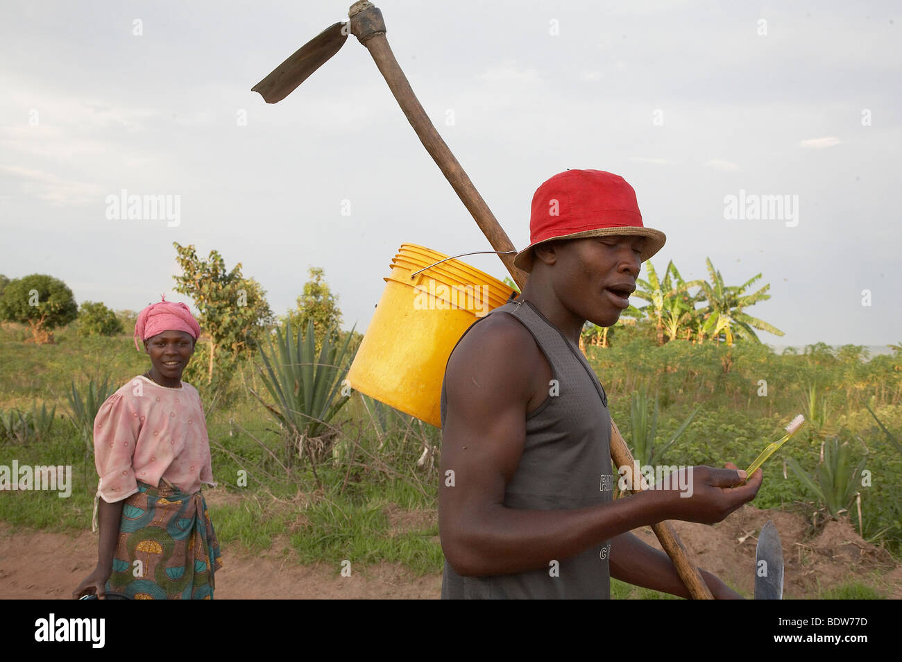 Farming with a hoe hi-res stock photography and images - Alamy