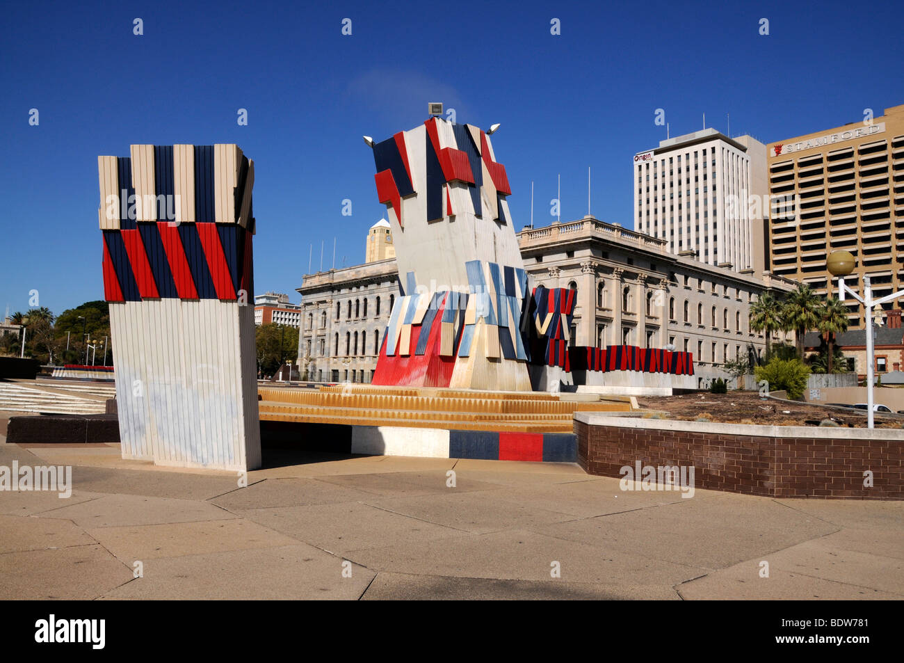 The Festival Center behind Parliament House in Adelaide, Australia ...