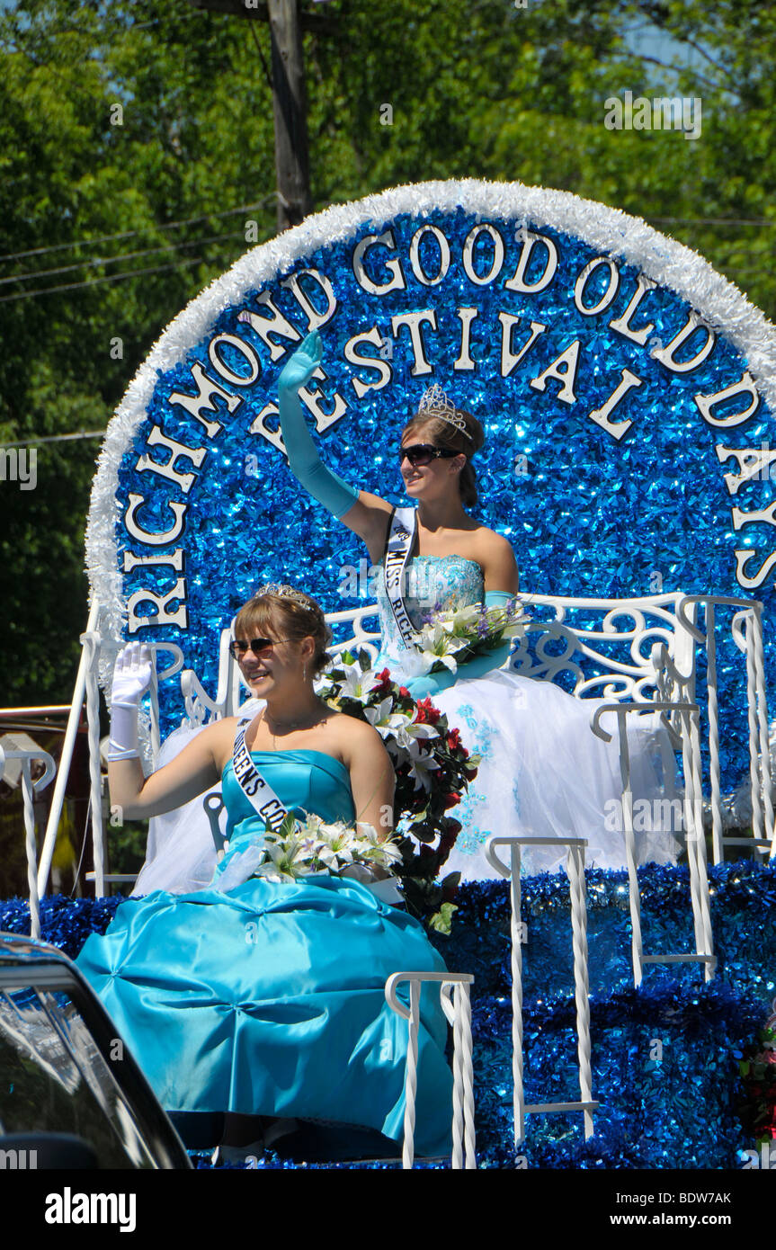 Beauty Pageant Queen and Court in Patriotic Parade Stock Photo ...