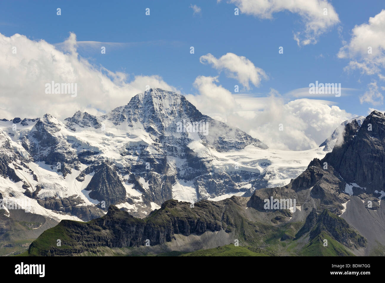 Mt. Breithorn, 3780m, in the Lauterbrunner Tal valley, Bernese Alps ...