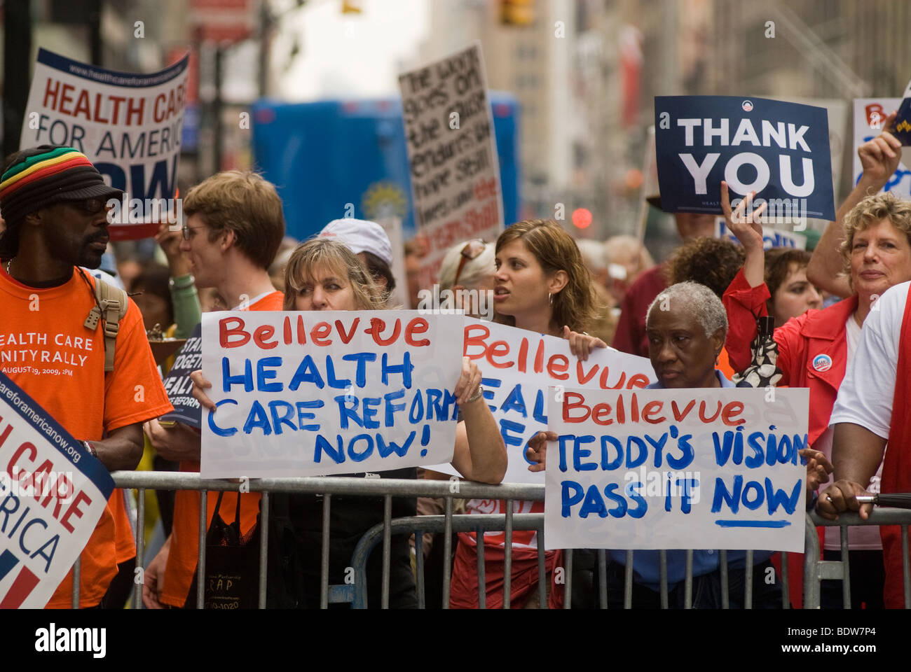 Thousands of supporters of health care reform gather in Times Square in ...