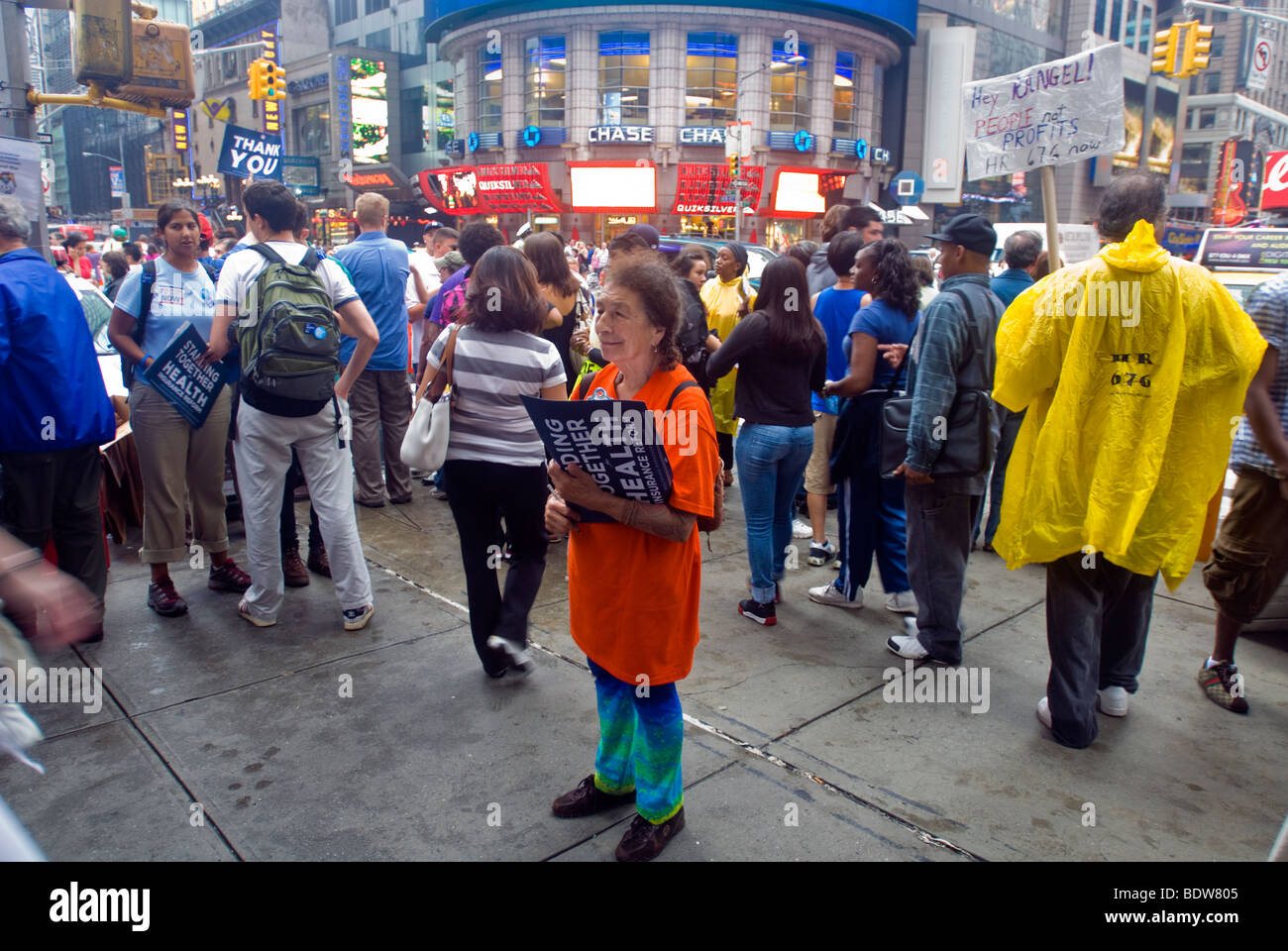 Thousands of supporters of health care reform gather in Times Square in ...