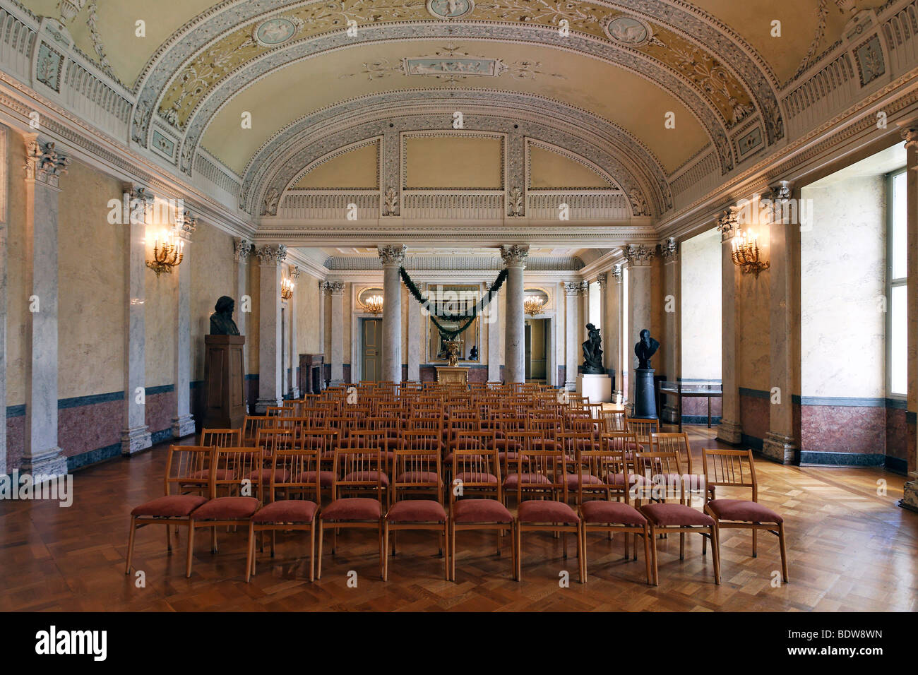 Marmorsaal marble hall, Wagner memorial, Schloss Elisabethenburg castle ...