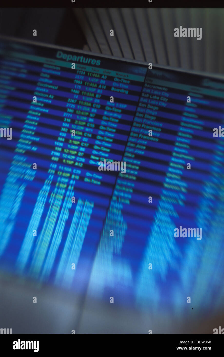 airport terminal arrival departure time schedule board Stock Photo - Alamy