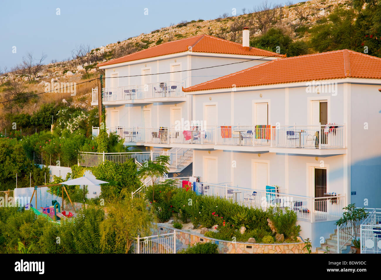Pelagos Bay Hotel and Apartments just outside village of Skala on the ...