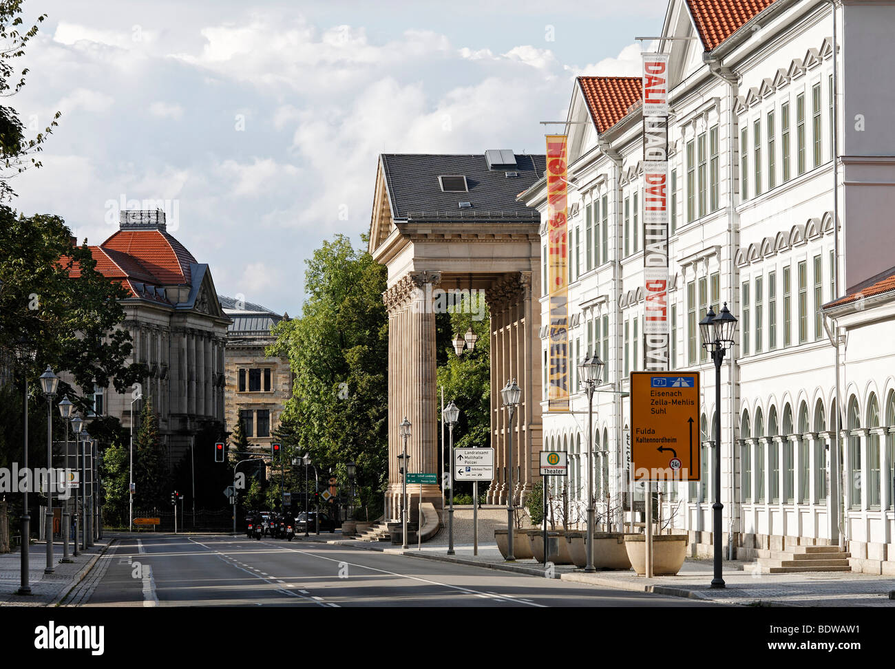 Bernhardstrasse street with theater and neoclassical buildings ...