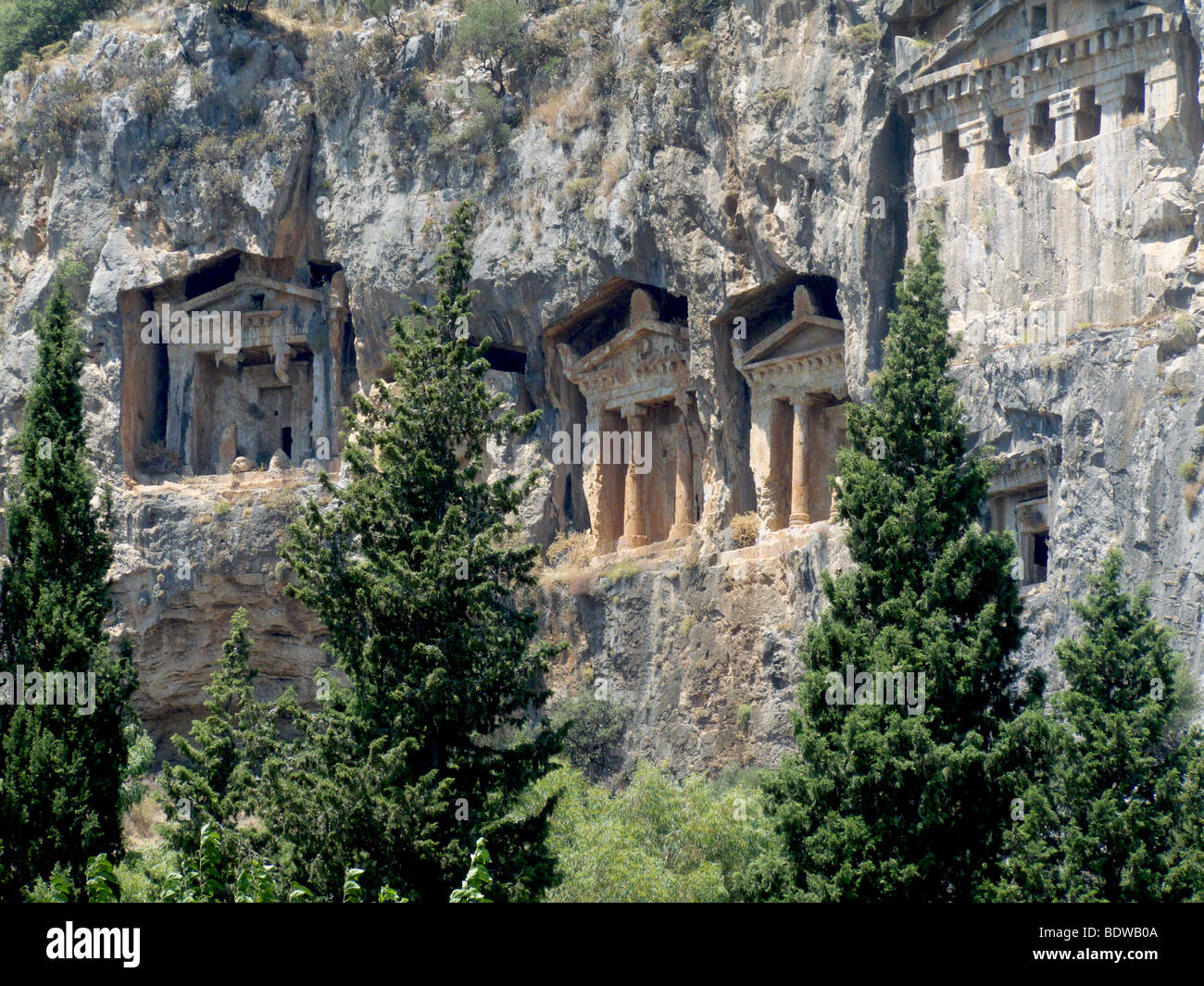 Lycian rock tombs, Dalyan Stock Photo - Alamy