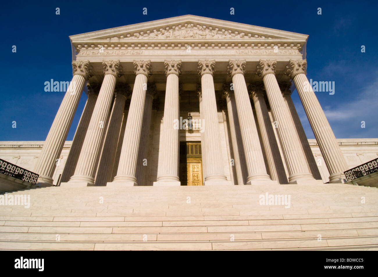 The steps of the United States Supreme Court building bathed in late ...