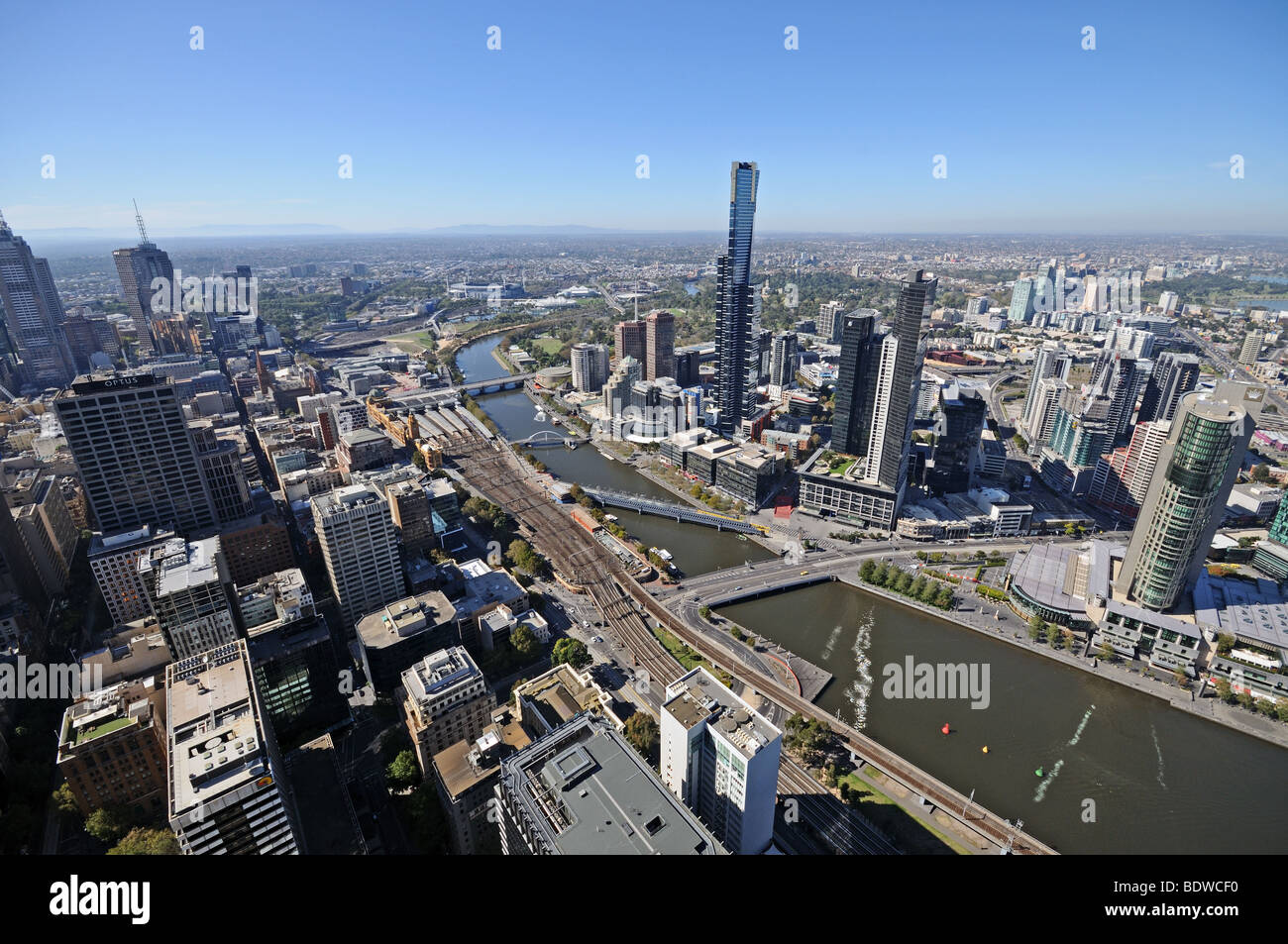 City centre bird’s eye aerial view from Observation Deck on Rialto ...