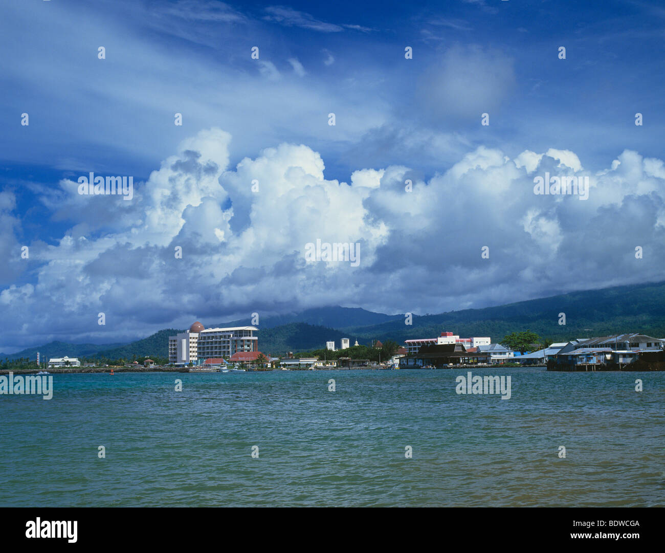 Western Samoa, Upolu Island, view of the Apia waterfront Stock Photo ...