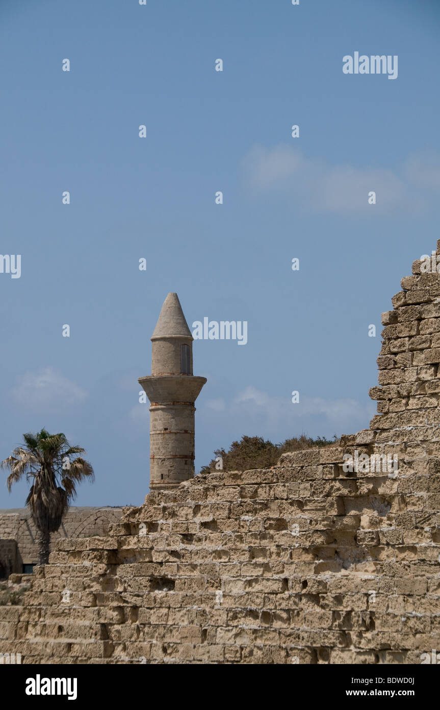ancient lighthouse, Caesarea, Israel Stock Photo - Alamy