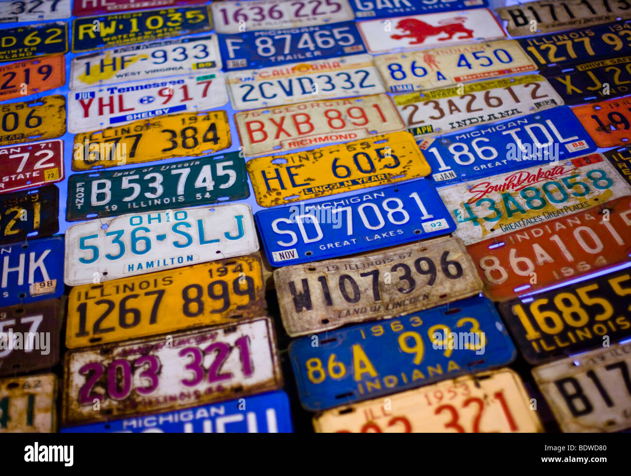 American number plates Stock Photo - Alamy