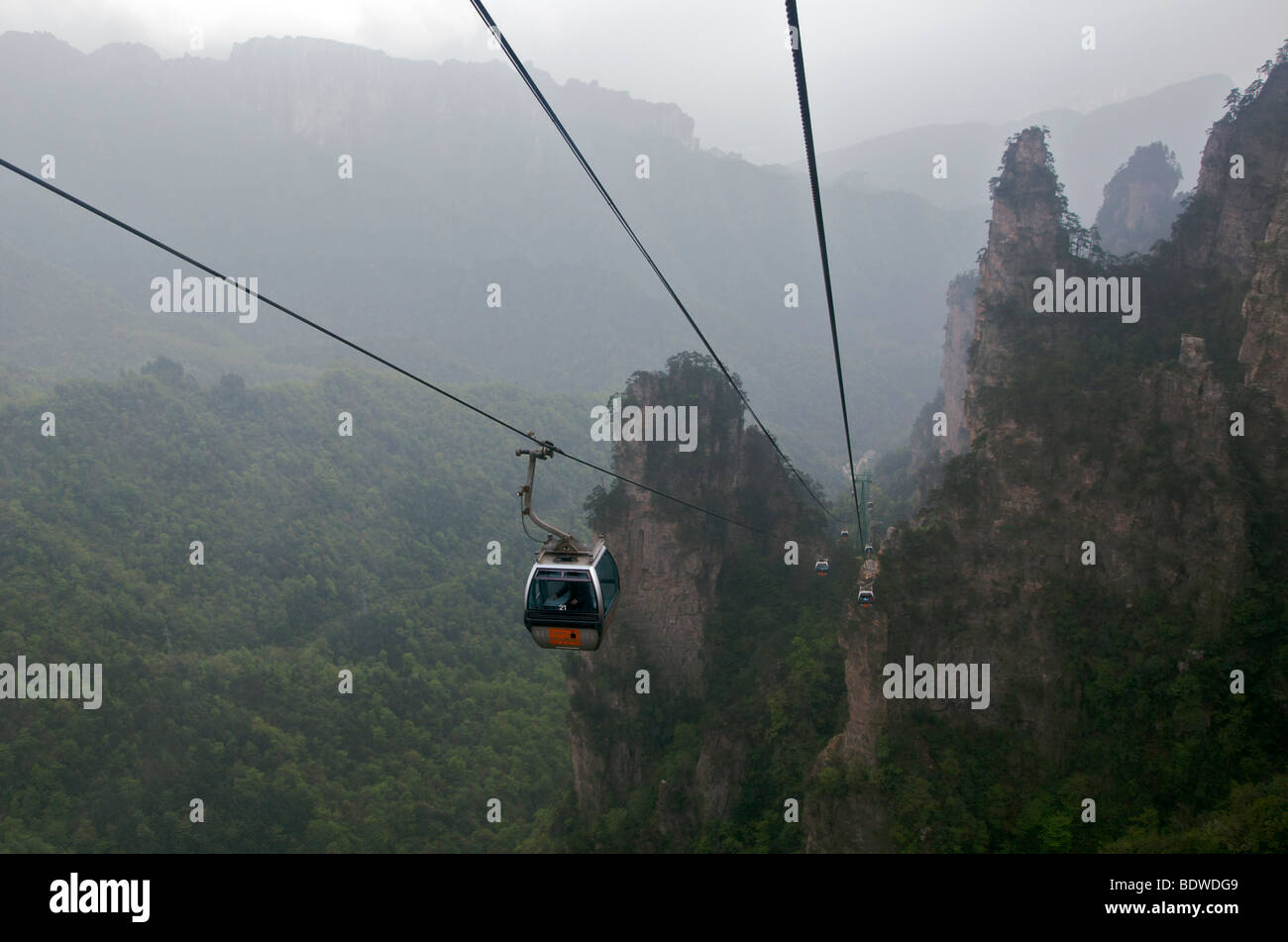 Cable car Wulingyuan Scenic National Park Hunan Province China Stock ...