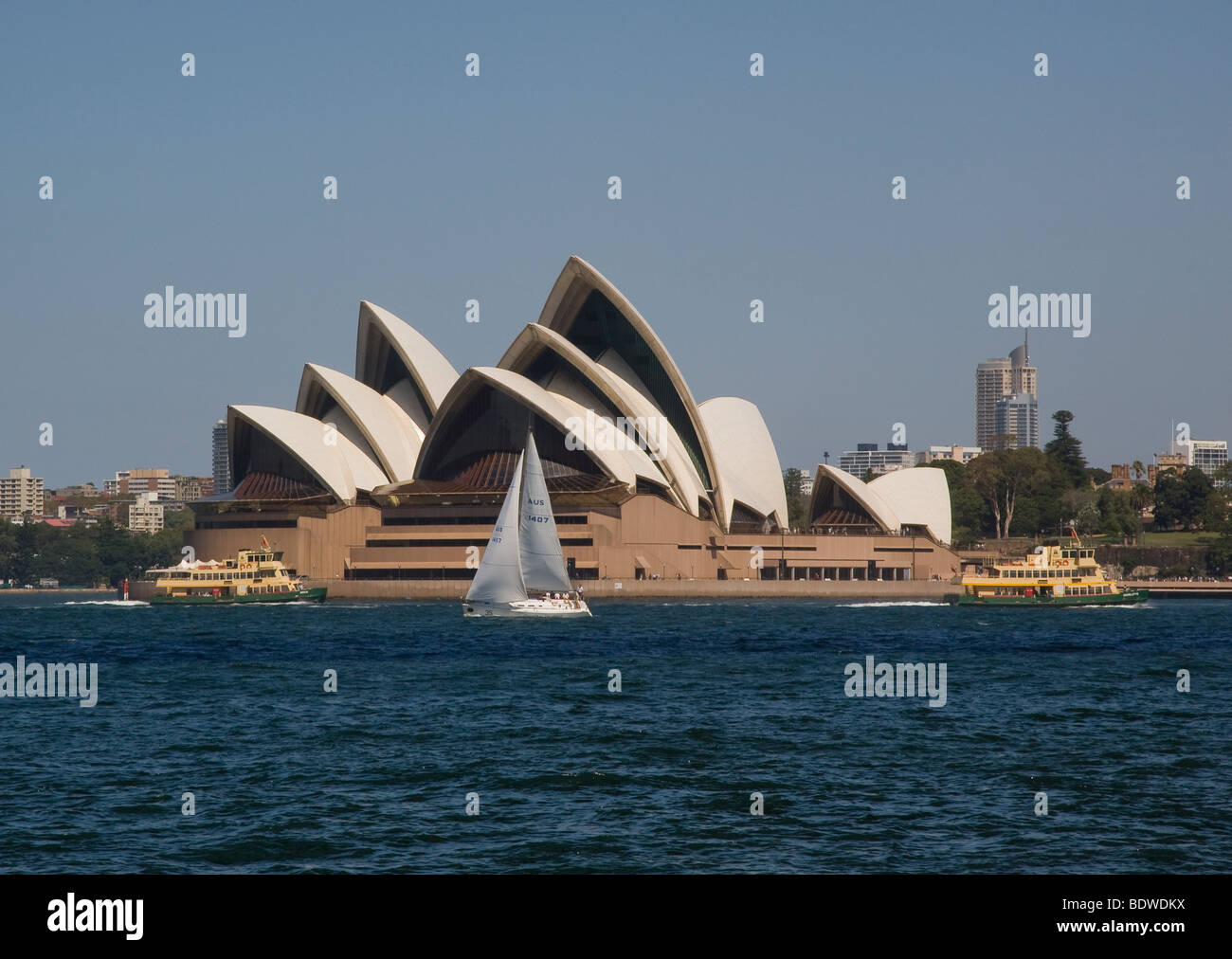 Australia, NSW, Sydney, view of the Sydney Opera House at Benelong ...