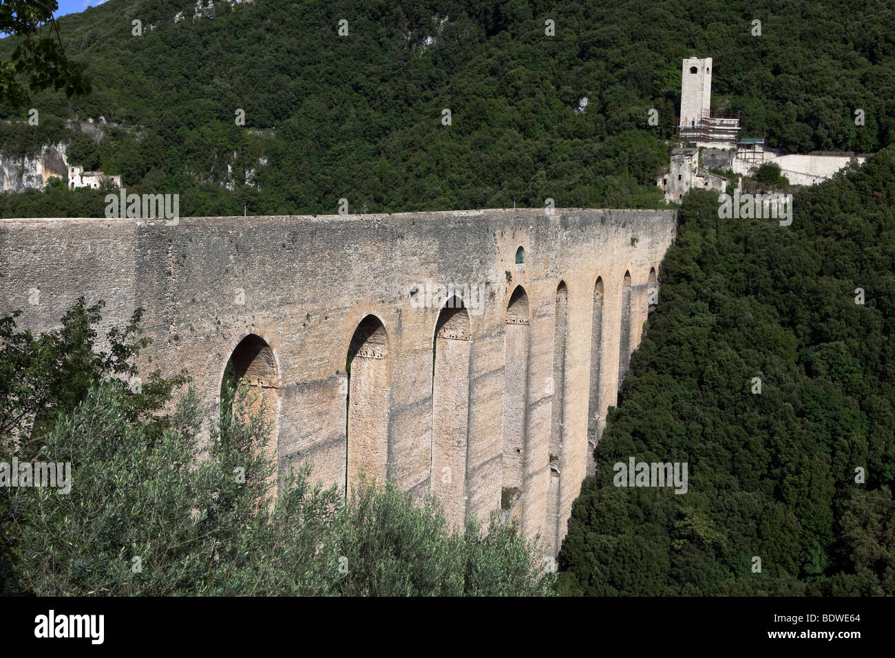 Ponte delle Torri Bridge of Towers Aqueduct to Spoleto Tuscany, Italy ...