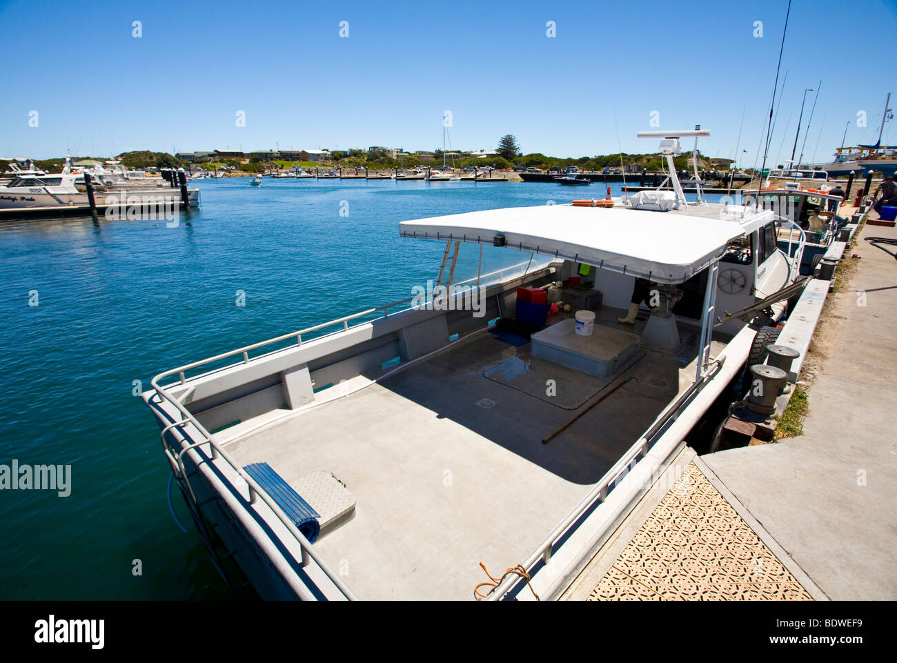 Boat in Robe Harbour, South Australia Stock Photo - Alamy