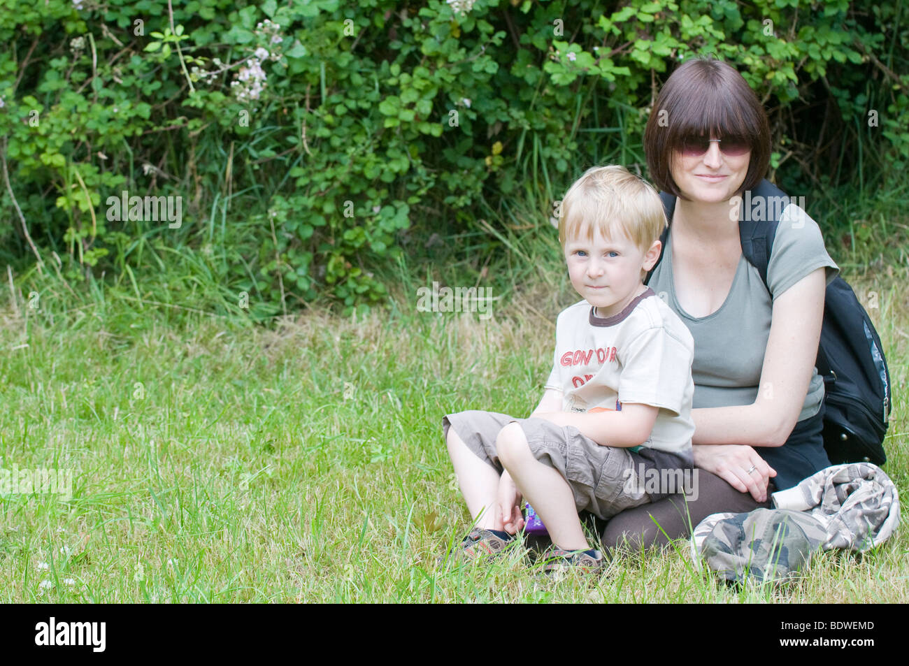 Boy mother sitting on hi-res stock photography and images - Alamy